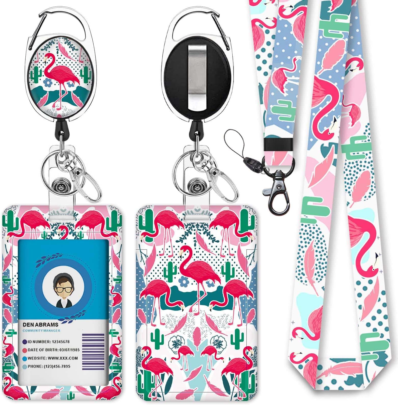 Amazon.com : Badge Reels Retractable with Carabiner Reel Clip, ID Name ...