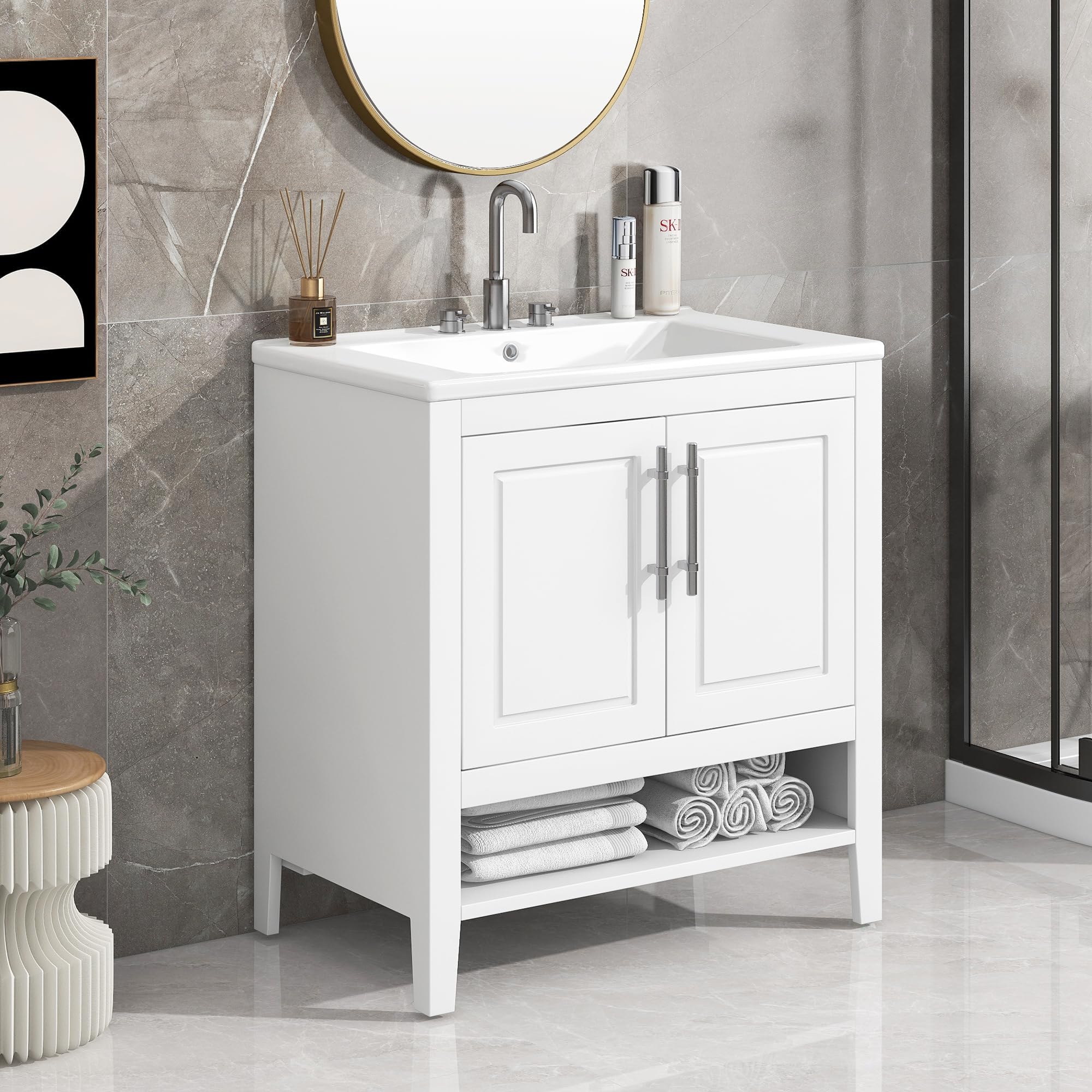 Amazon.com: Bellemave 30" Bathroom Vanity with Top Sink, Multi ...