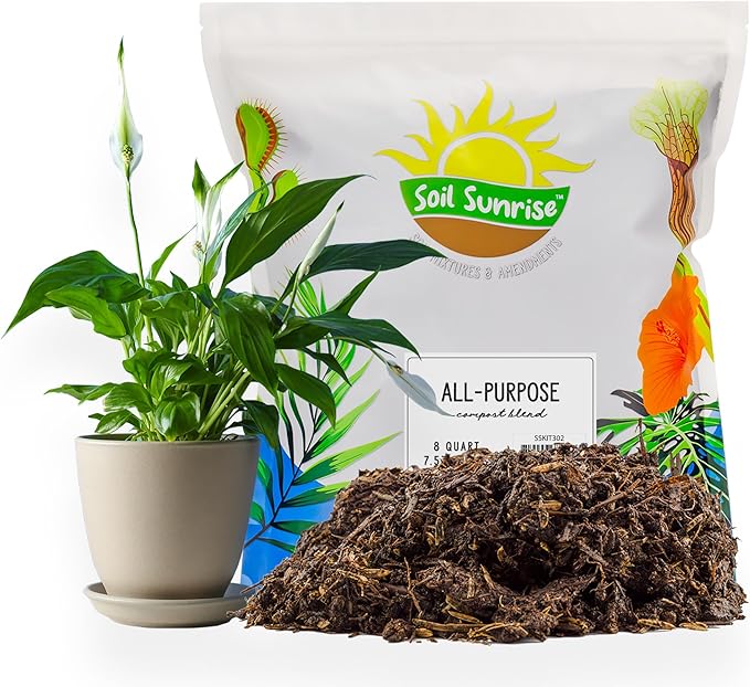 Amazon.com : All-Purpose Compost Blend (8 Quarts), Deluxe Mix for ...
