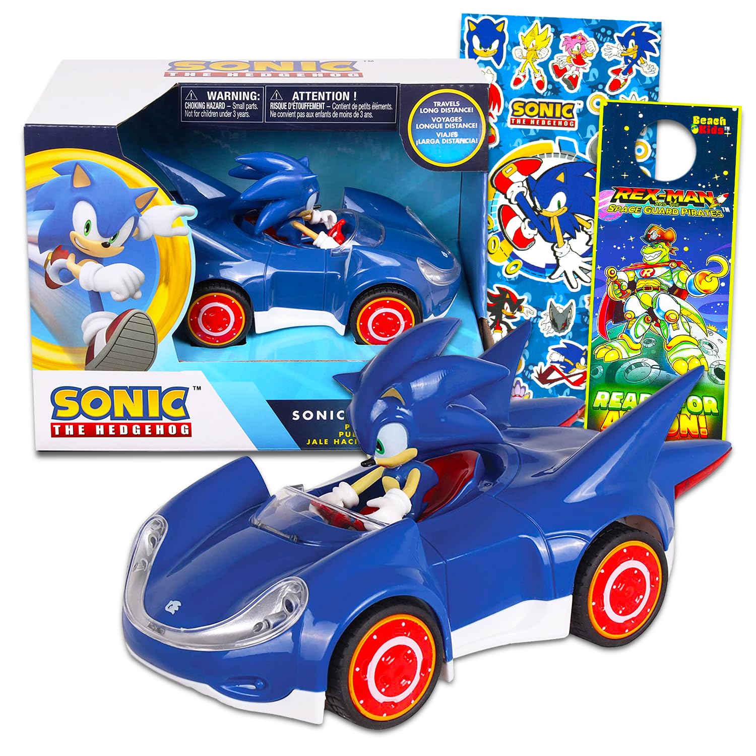 Amazon.com: Sonic the Hedgehog Toy Race Car Set - Sonic Gift Bundle ...