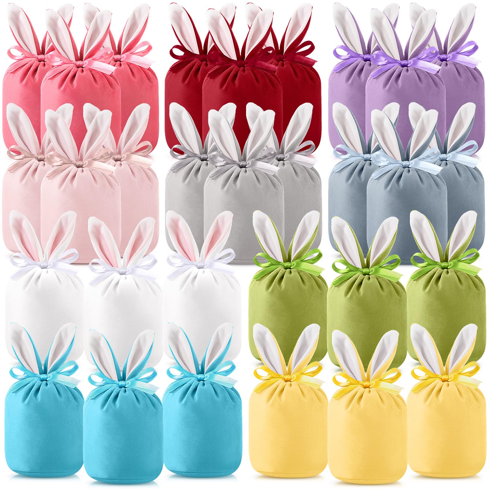 Amazon.com: SiliFine 30 Pcs Easter Bunny Gift Bags with Drawstring ...