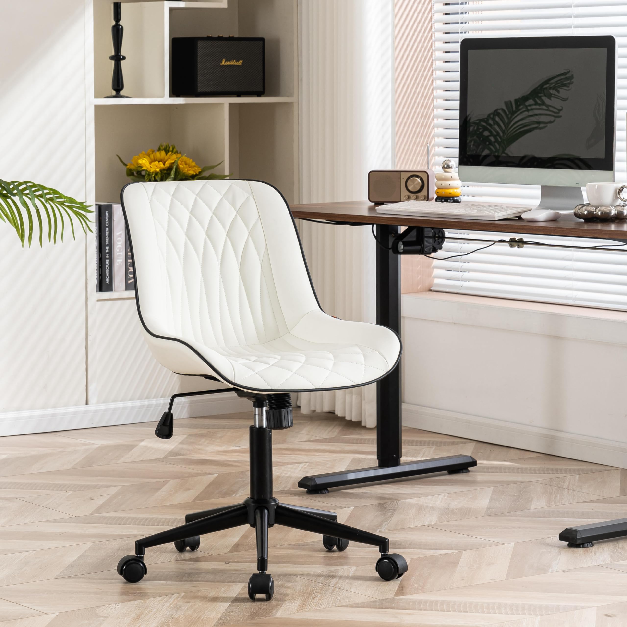 YOUNIKE Office Chair with Wheels Armless Desk Chair Swivel Rolling Task ...