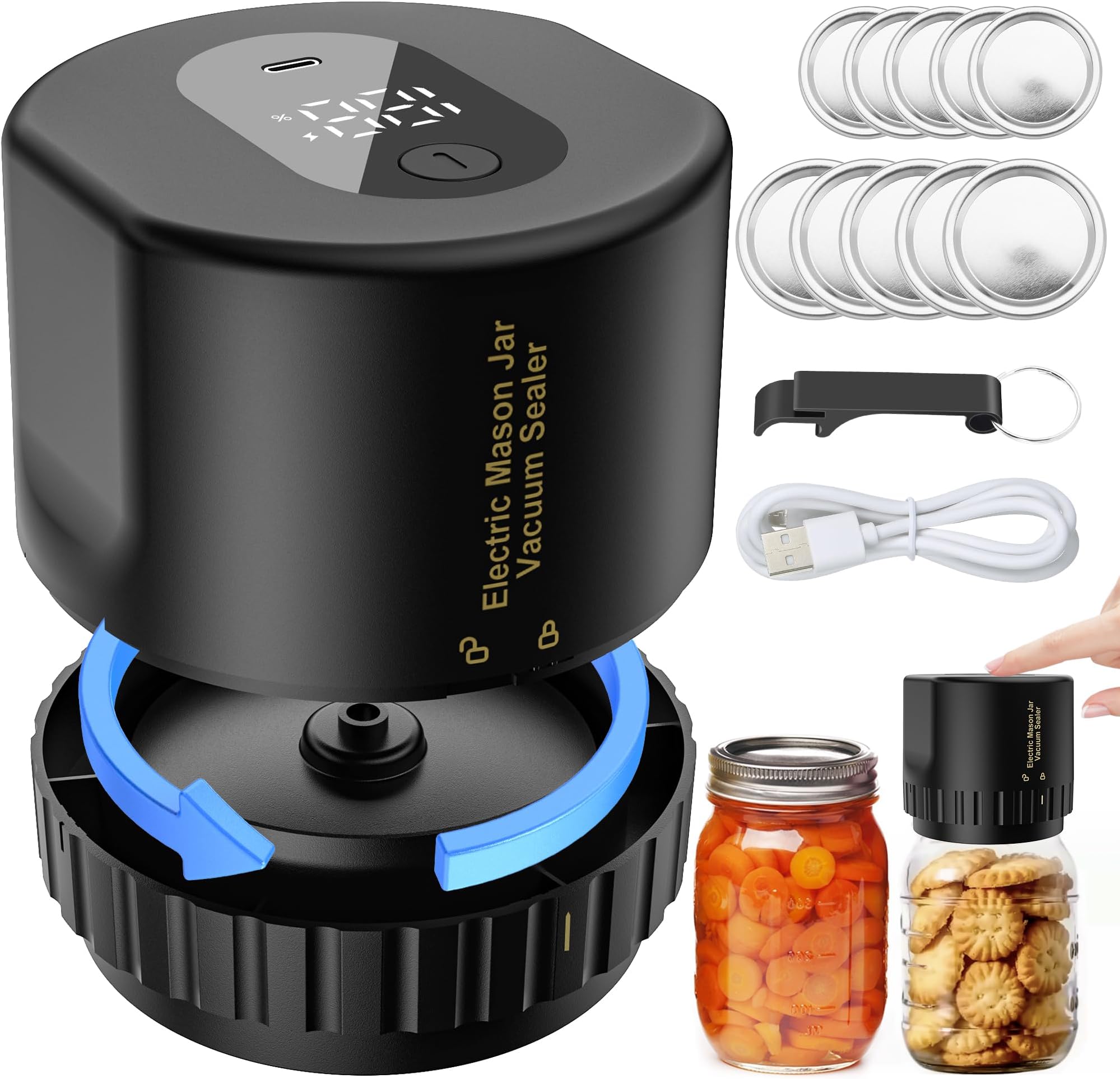 Amazon.com: Electric Mason Jar Vacuum Sealer，Vacuum Canning Sealer ...
