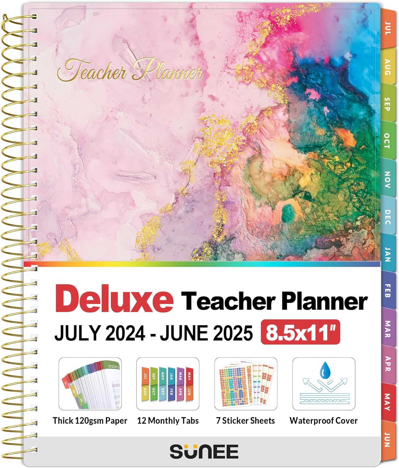 SUNEE Deluxe Teacher Planner 2025-2026, Lesson Planner Book with 7 ...