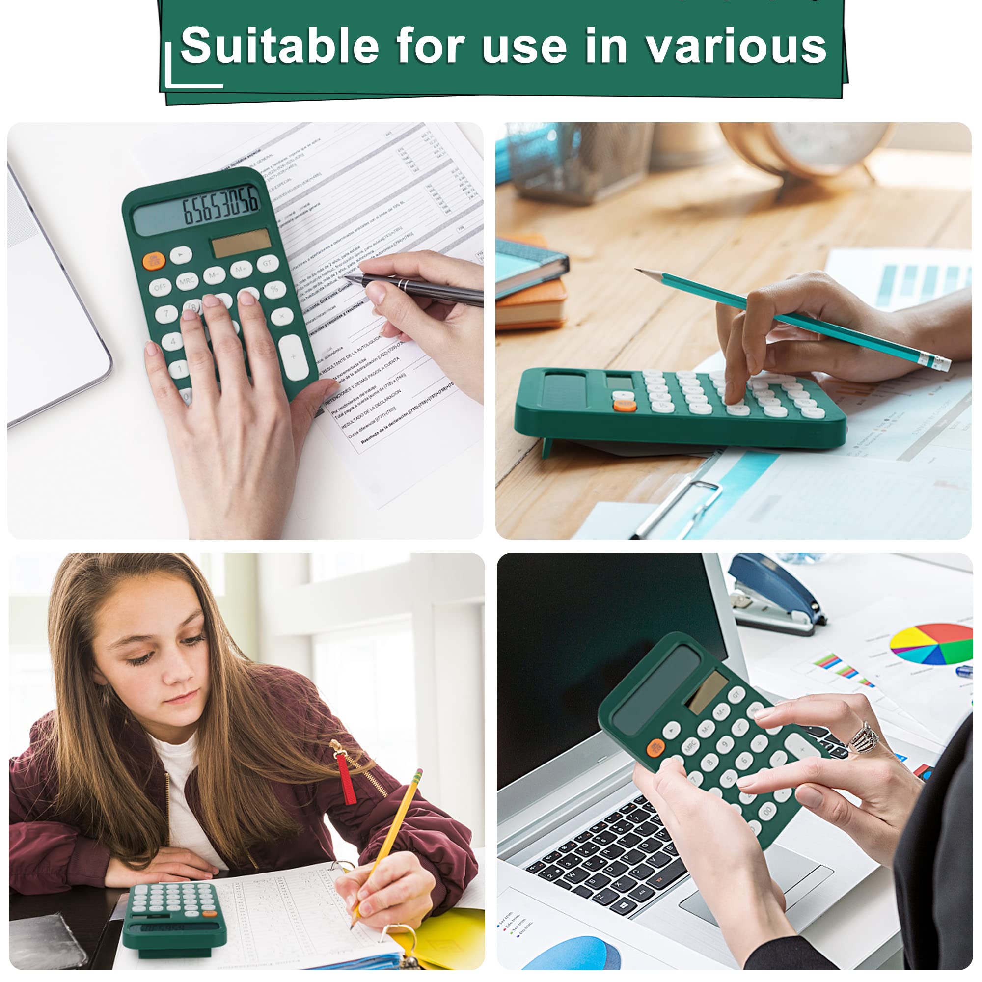 Snapklik.com : Standard Calculator 12 Digit,Desktop Dual Power Battery ...