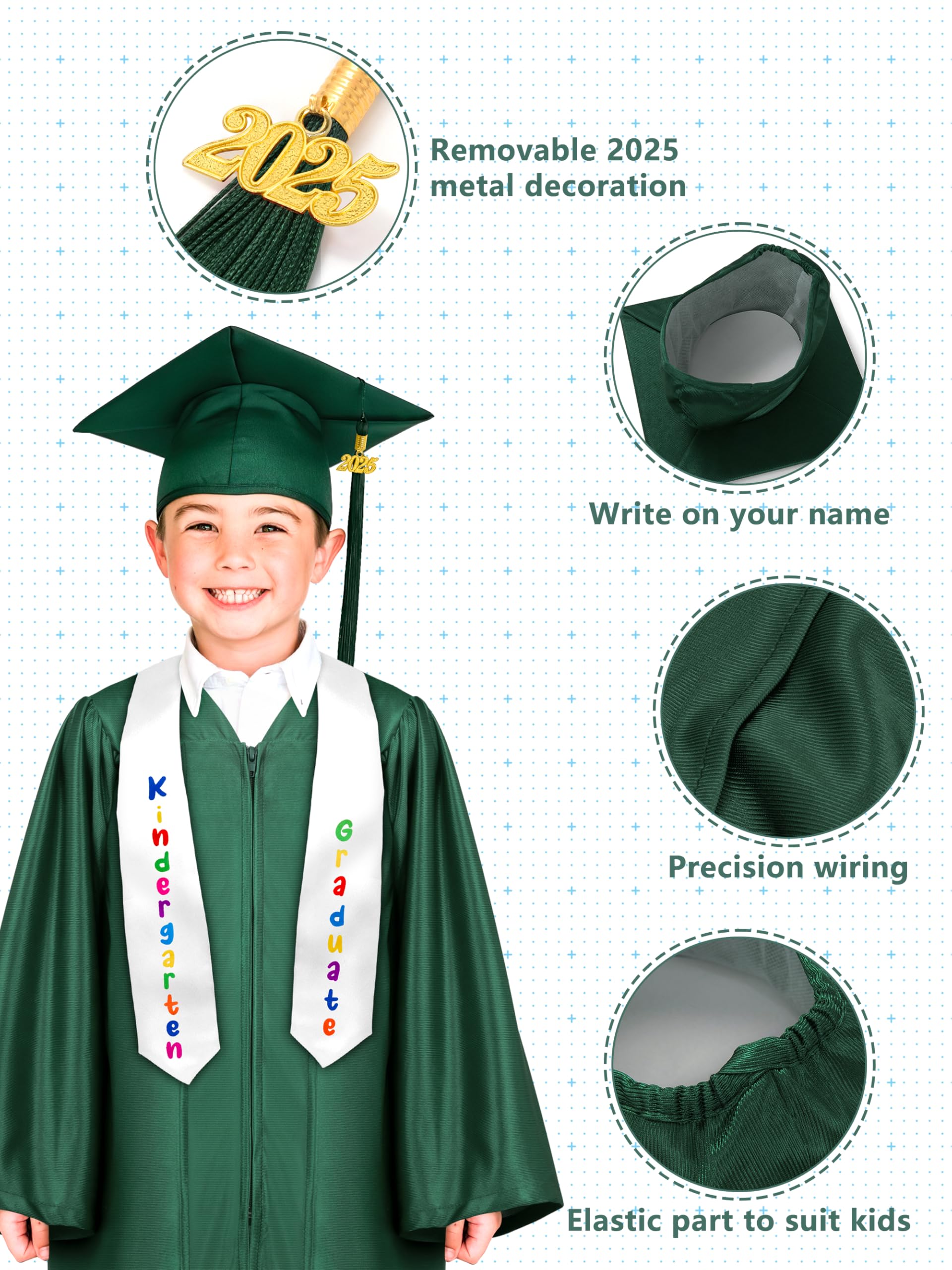 Snapklik.com : QZYL Kindergarten Graduation Cap And Gown Set, 2025 Kids ...