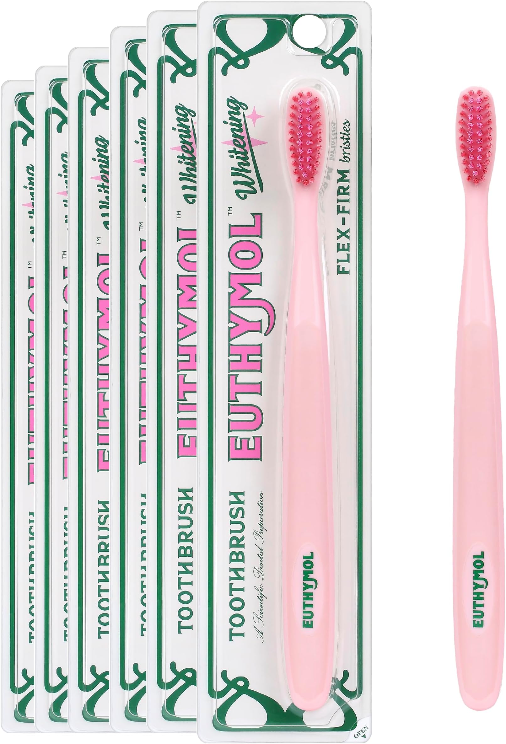 Amazon.com : Euthymol Whitening Toothbrush (Pink, 6 Count) - Premium ...
