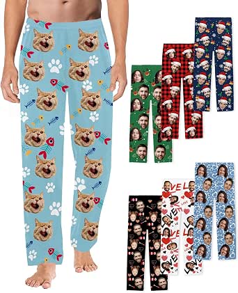 Custom Pajama Pants with Photo Personalized Pajama Face Pants for Men ...