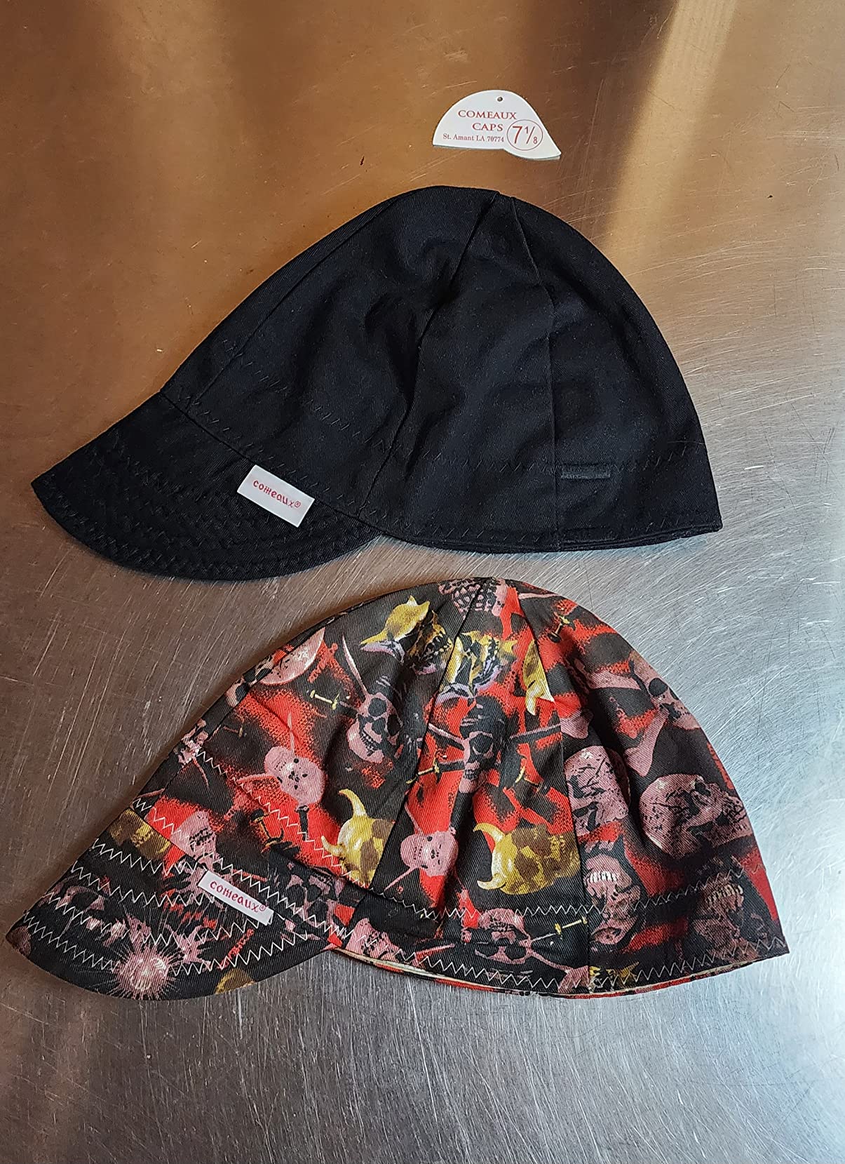 Amazon.com: Comeaux Caps Reversible Welding Cap Solid Black 7 1/8 ...