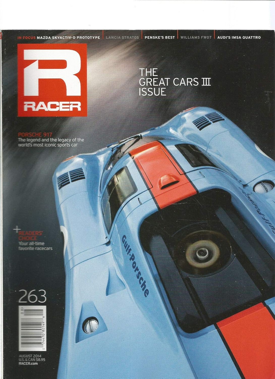Racer Magazine THE GREAT CARS 3 ISSUE #263 AUGUST 2014.: Racer Magazine ...