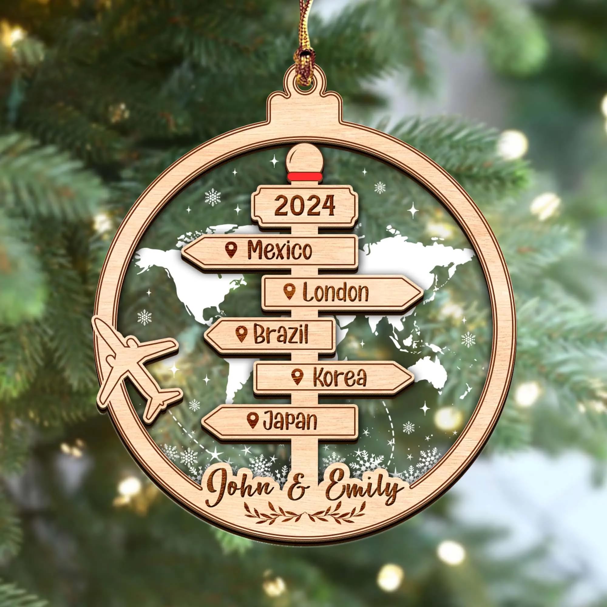 Amazon.com: NAZENTI Travel Ornament, Personalized Travel Adventures ...