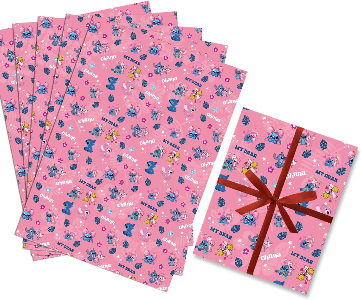 Amazon.com: BESIBY 5 Sheets Stitch Gift Wrapping Paper 20" x 30 ...