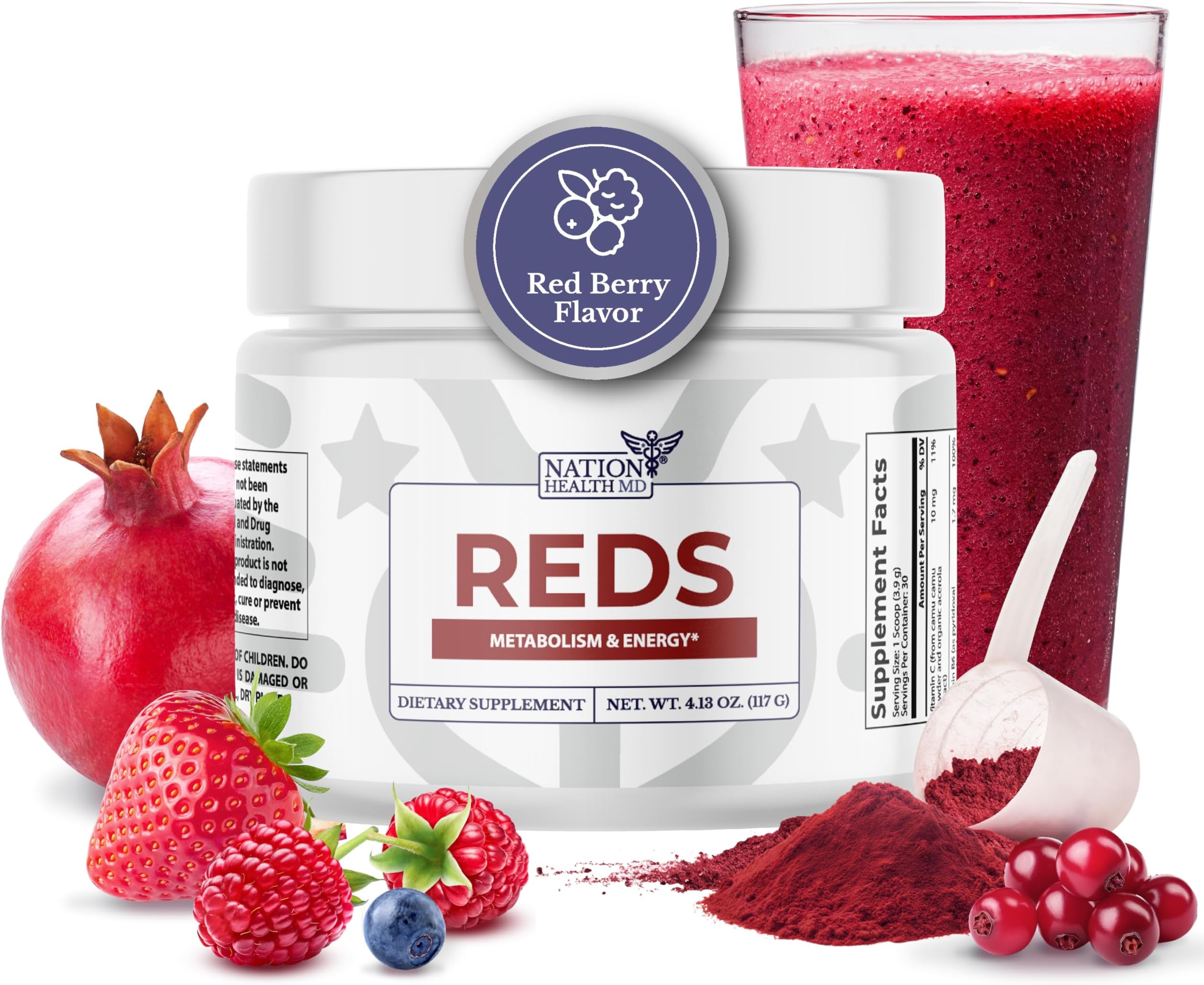 Amazon.com: NATION HEALTH MD Reds - Super Reds Powder with 39 ...