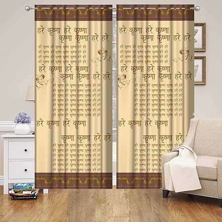 Buy Amazin Homes® Digital Printed Hare Krishna Print Window Curtain for ...