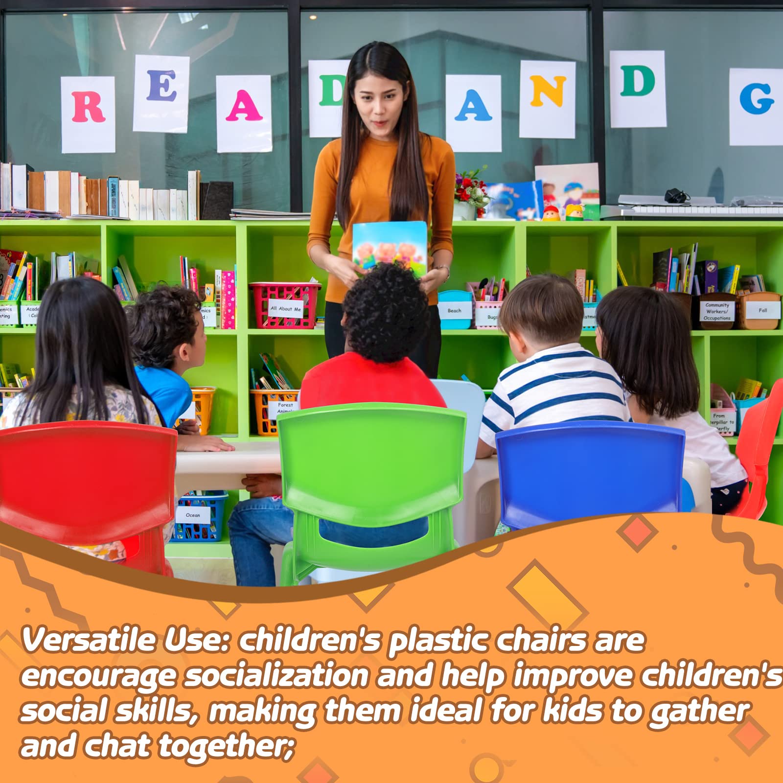 Snapklik.com : 12 Pcs Plastic School Stack Chair, 10 Inch School Chairs ...