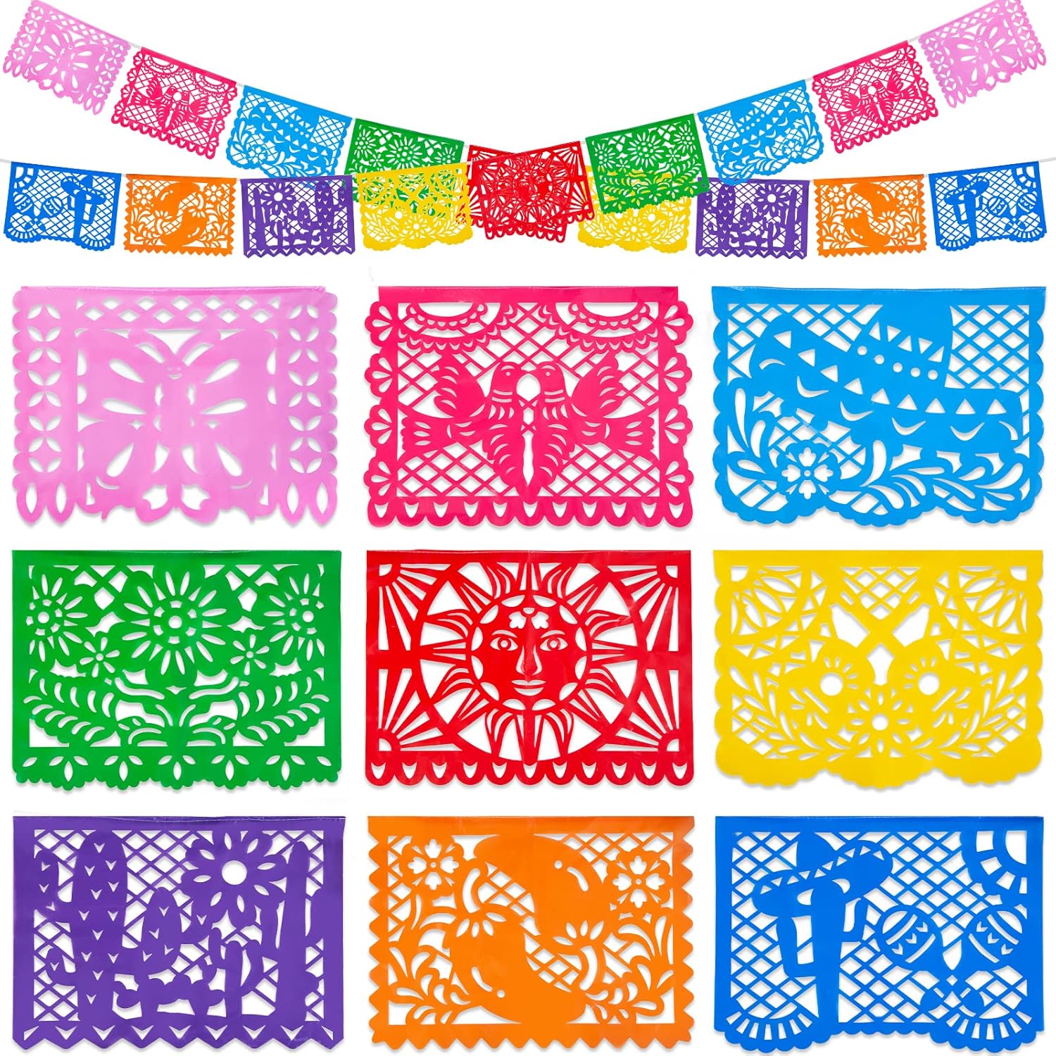 Amazon.com: DomeStar Mexican Party Decoration, 18 Feet Plastic Papel ...