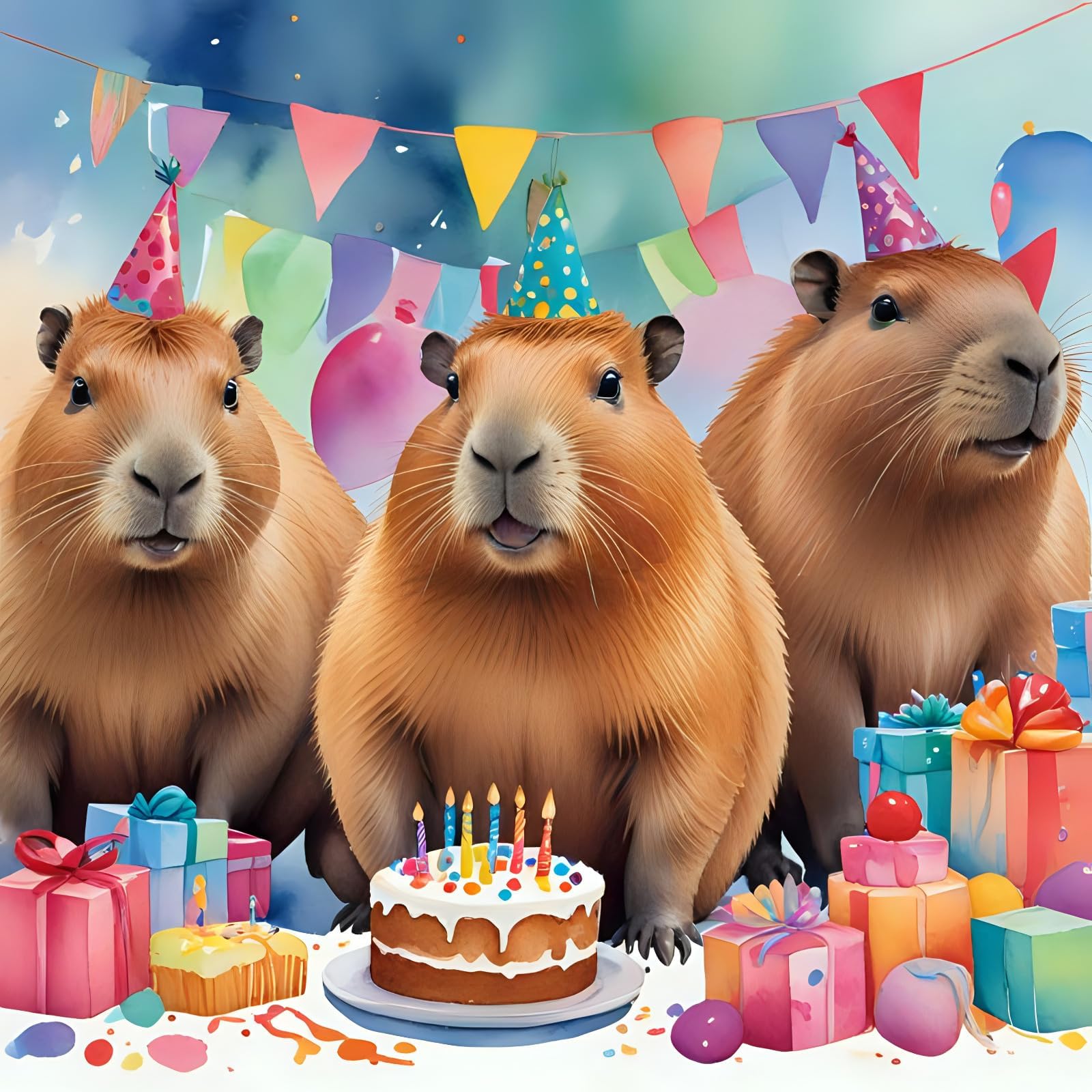 Capybara Birthday Card - Cappy Birthday - Funny Capybara Party Card 145 ...