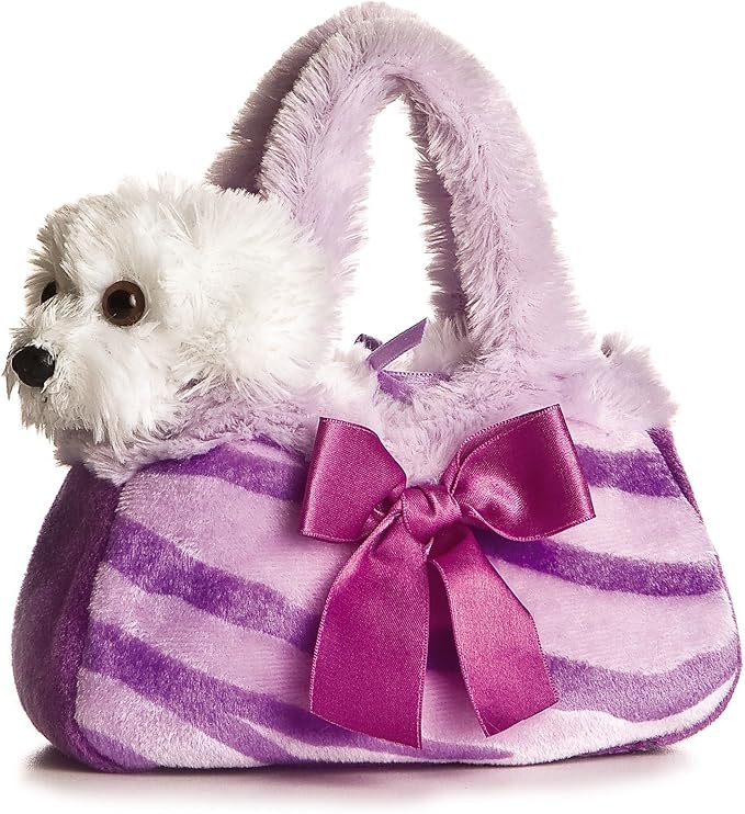 Amazon.com: Aurora Plush Purple Pretty Pup FancyPal Purse : Toys & Games