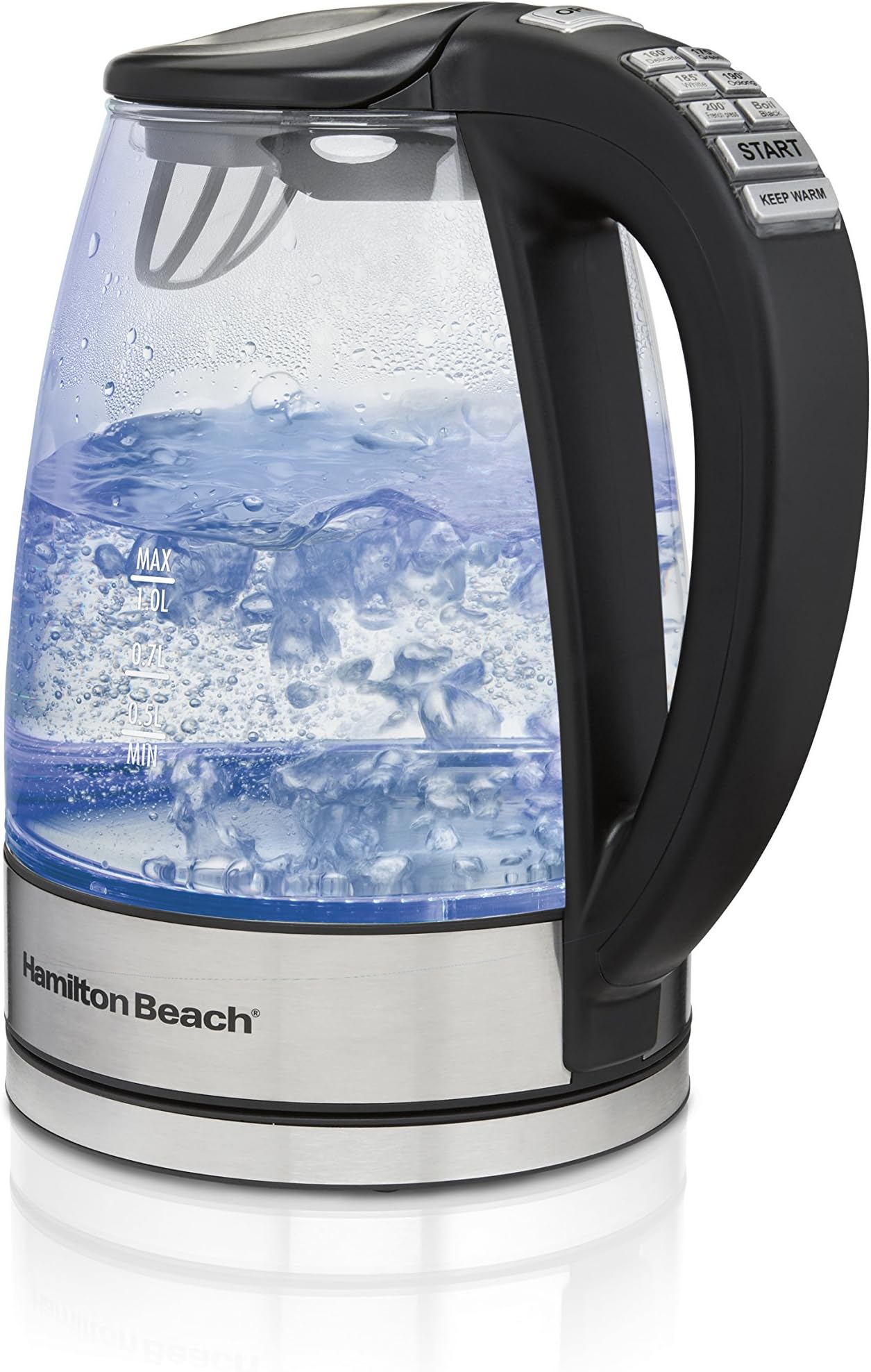 Hamilton-Beach Glass Electric Kettle with 6 Programmed Adjustable ...