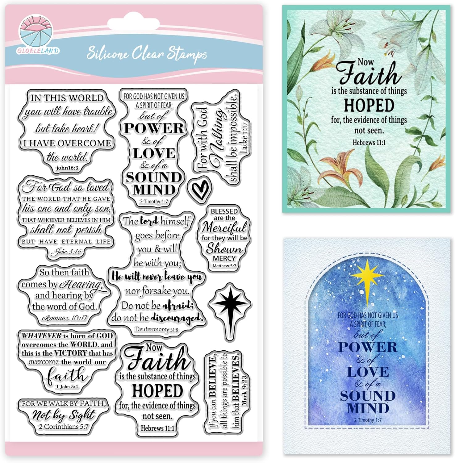 Amazon.com: GLOBLELAND Christian Bible Clear Stamps for Card Making ...