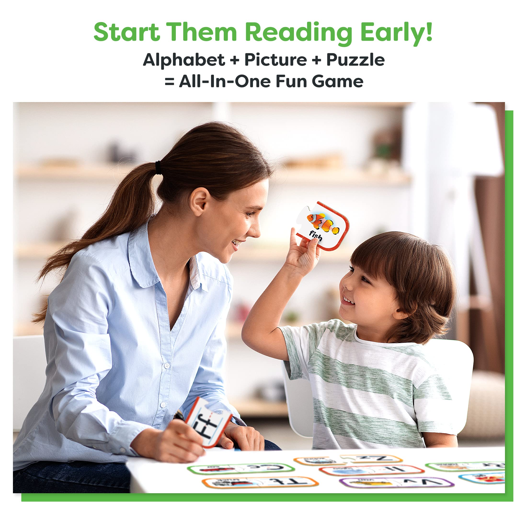 Snapklik.com : Alphabet Puzzle Games For Kindergarten - 26 Pairs Self-Correcting ABC Puzzle ...