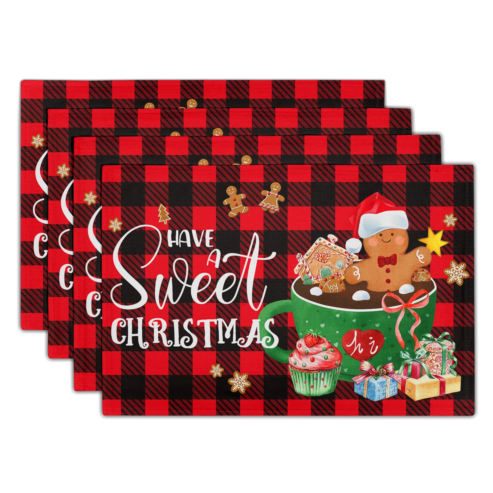 Amazon.com: Giwawa Gingerbread Placemats Set of 4, Have A Sweet ...