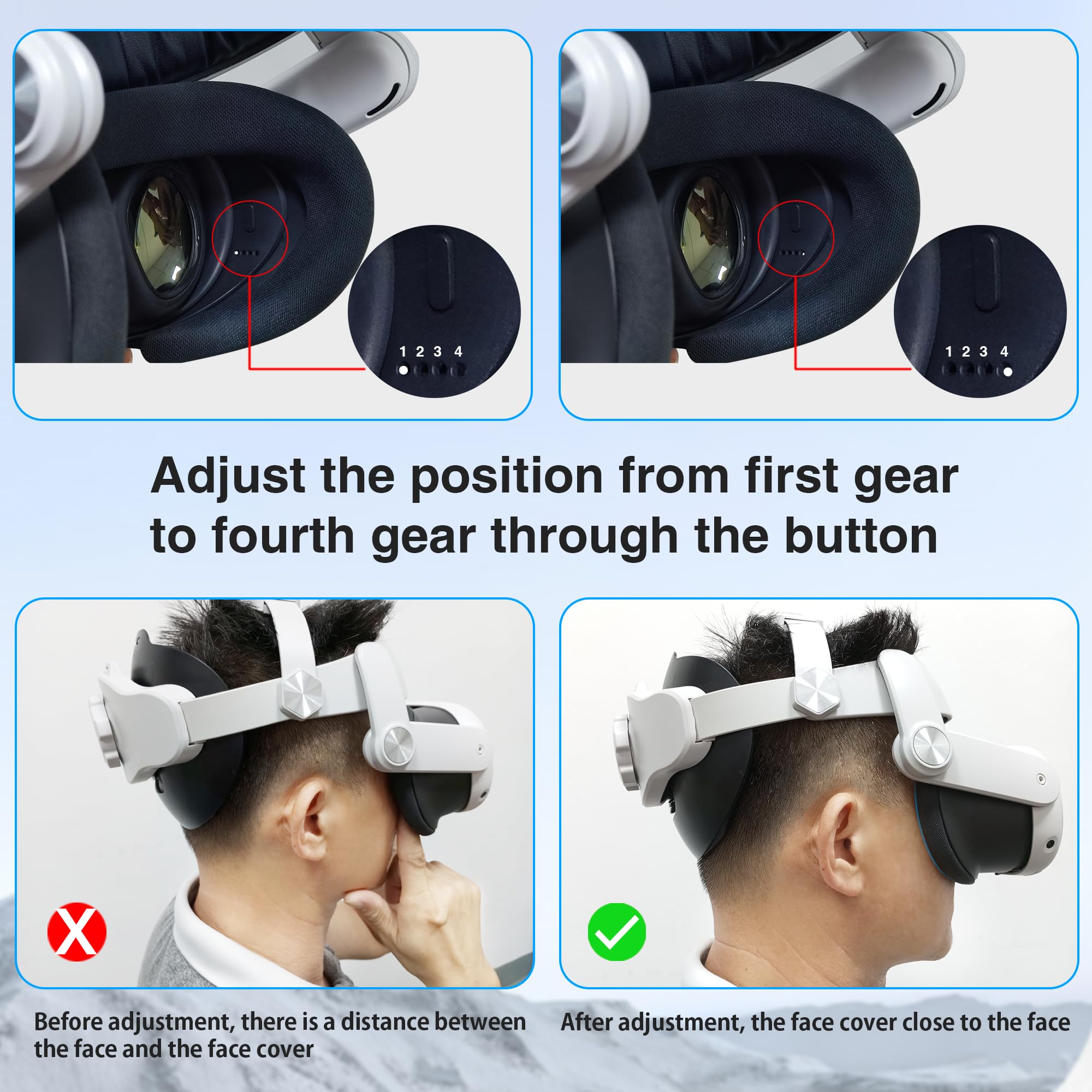 Head Strap for Meta Quest 3, Double Knob Adjustable Head Strap for ...