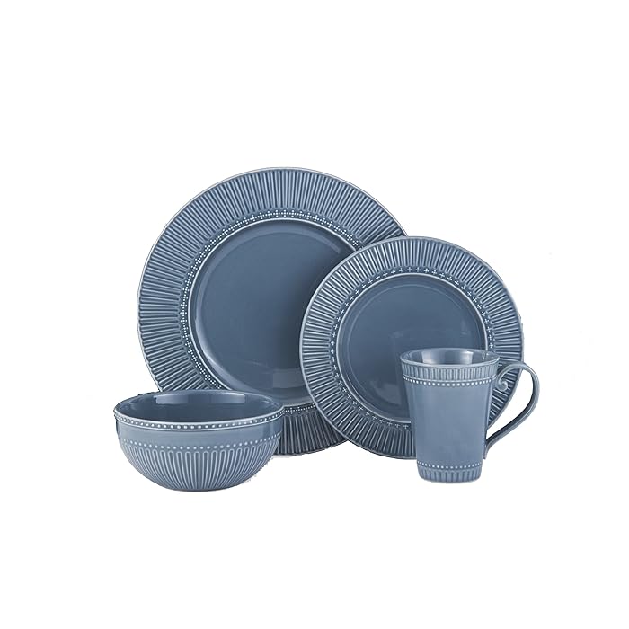Buy Mikasa Italian Countryside 16 Piece Dinnerware Set, Service for 4, Blue - Online at ...