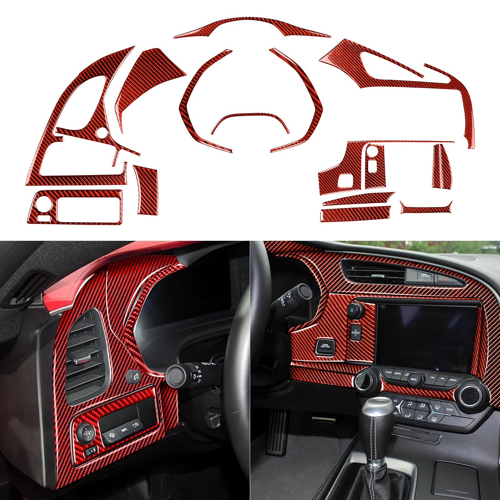 Amazon.com: NVCNX Real 3K Carbon Fiber Dashboard Driver Side Central ...