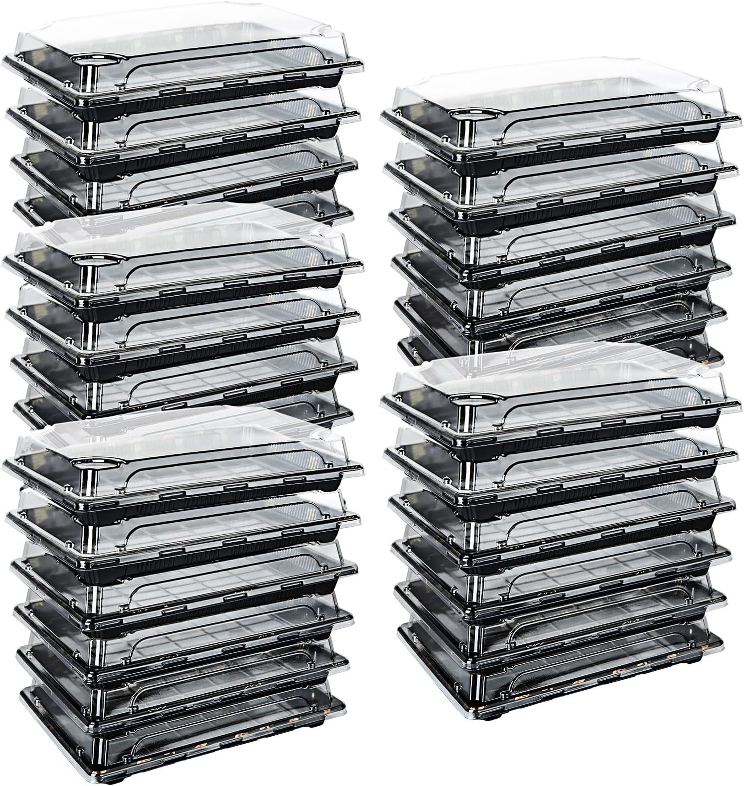 TRAYA Pack of 25 Sandwich Platter Trays with lids - Plastic Catering ...