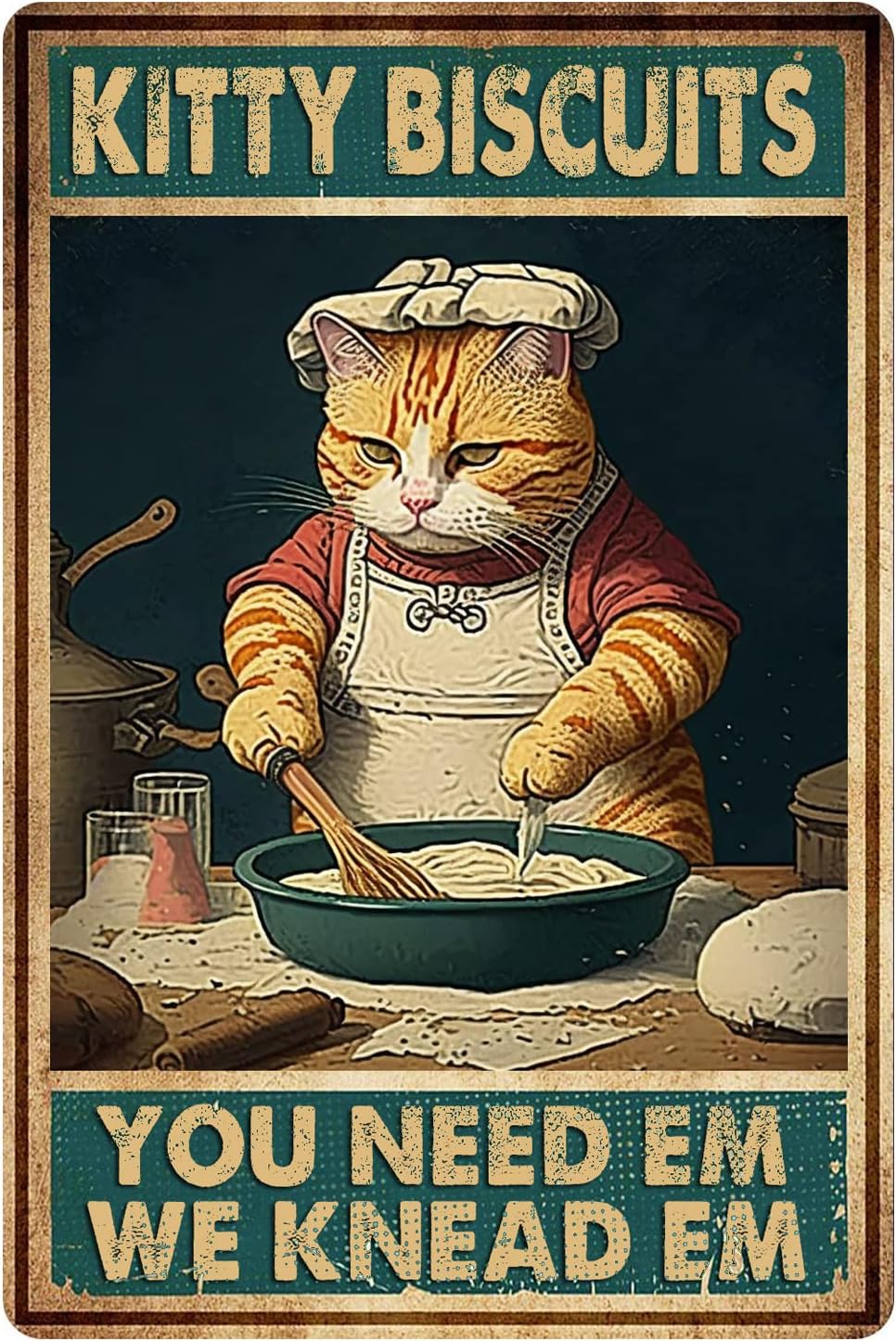 Amazon.com: Vintage Cottage Core Kitchen Decor Whimsical Cat Wall ...