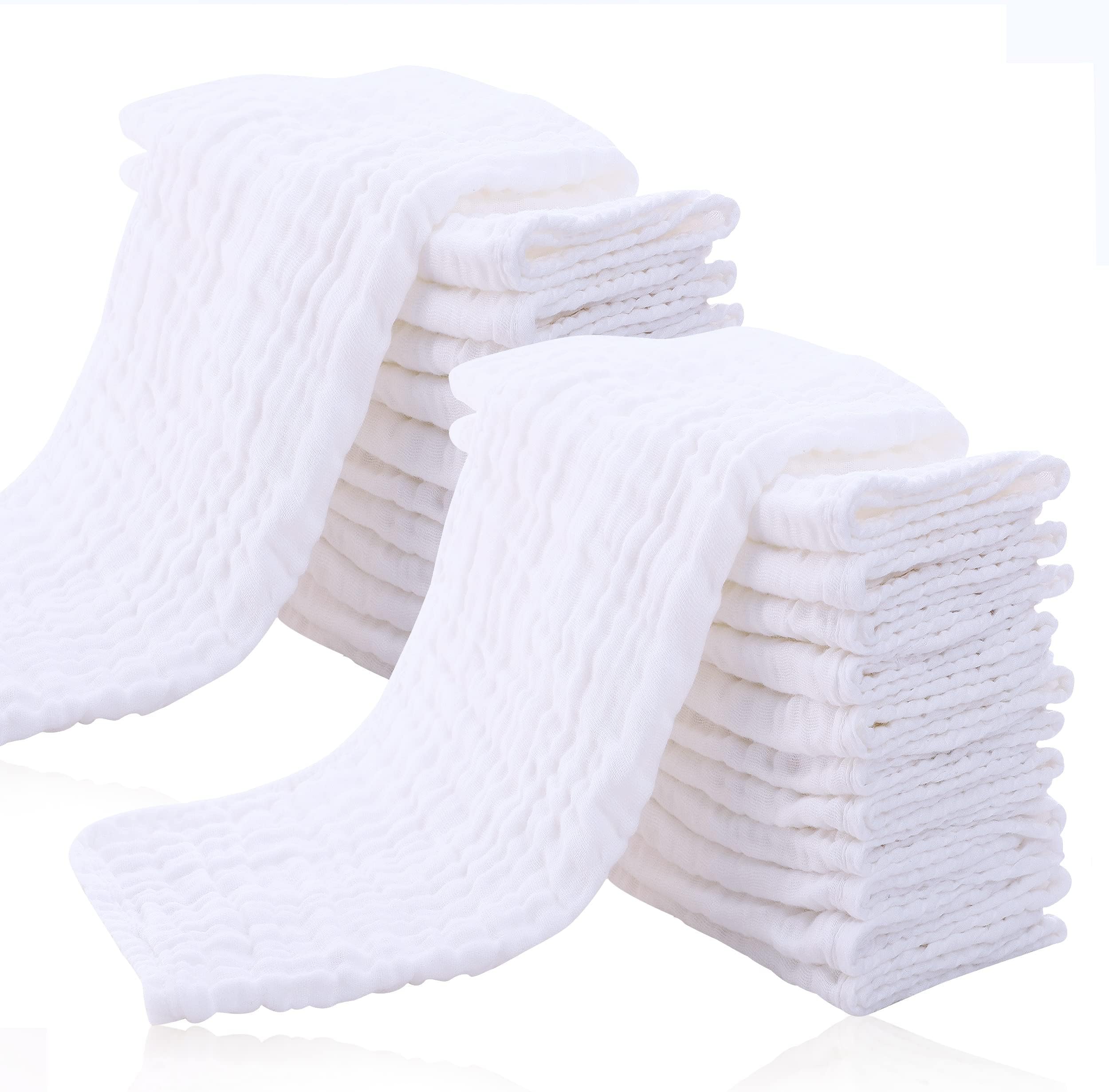 Amazon.com: Boho Baby Boutique 6 Layer 100% Pure Cotton Burp Cloth (10 ...