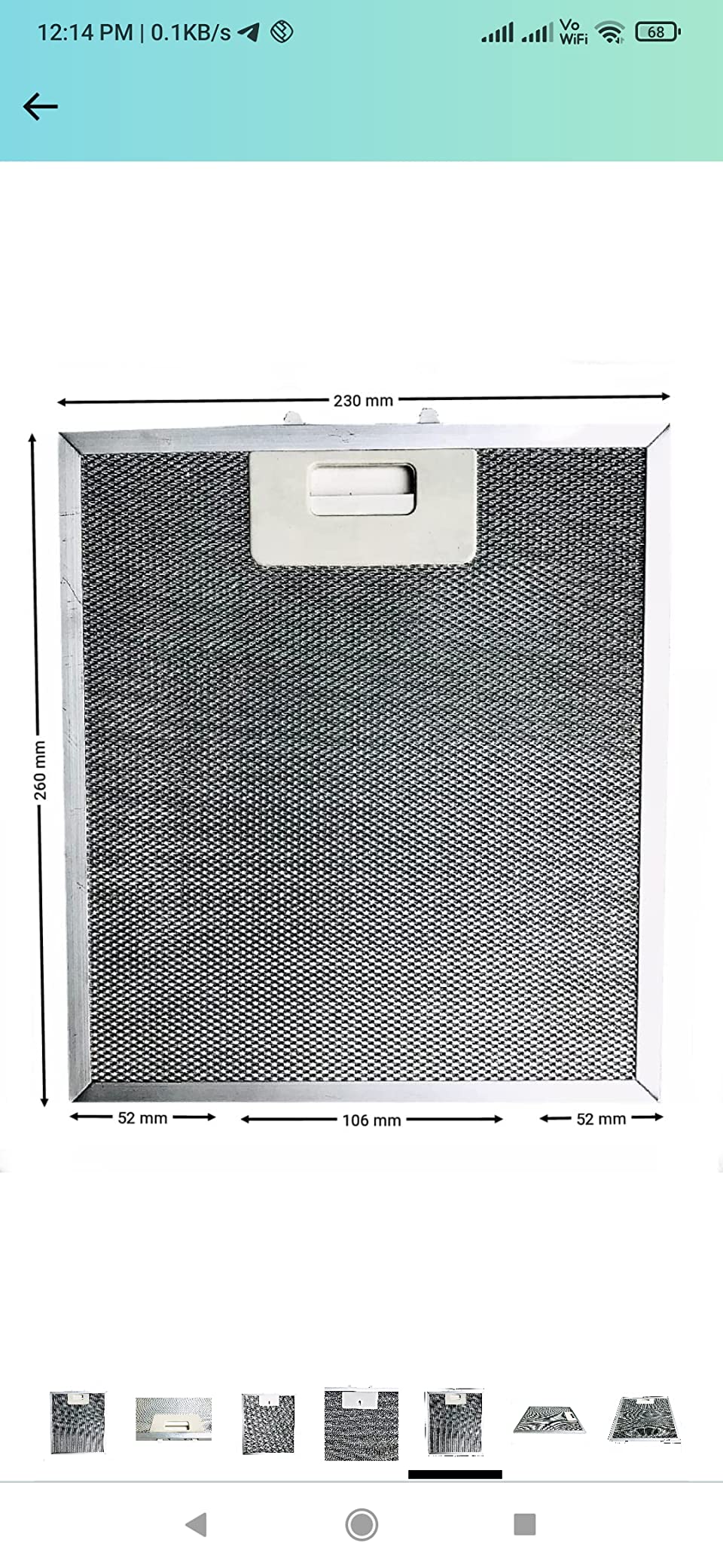 Kitchen's Chimney Cassette Filter (320 X 260 MM) - Standard, 2 Pcs (320 ...