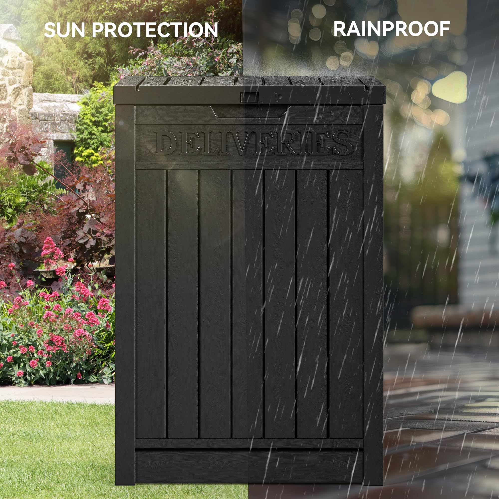 Snapklik.com : Outdoor Storage Box 51 Gallon, Secure Lockable Resin ...