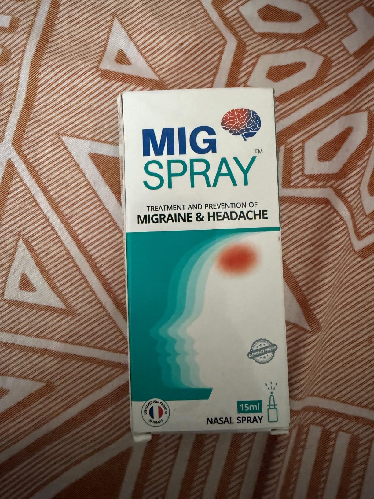 MIGSPRAY Relief Nasal Spray 15ml | Fast-Acting Migraine & Sinus ...