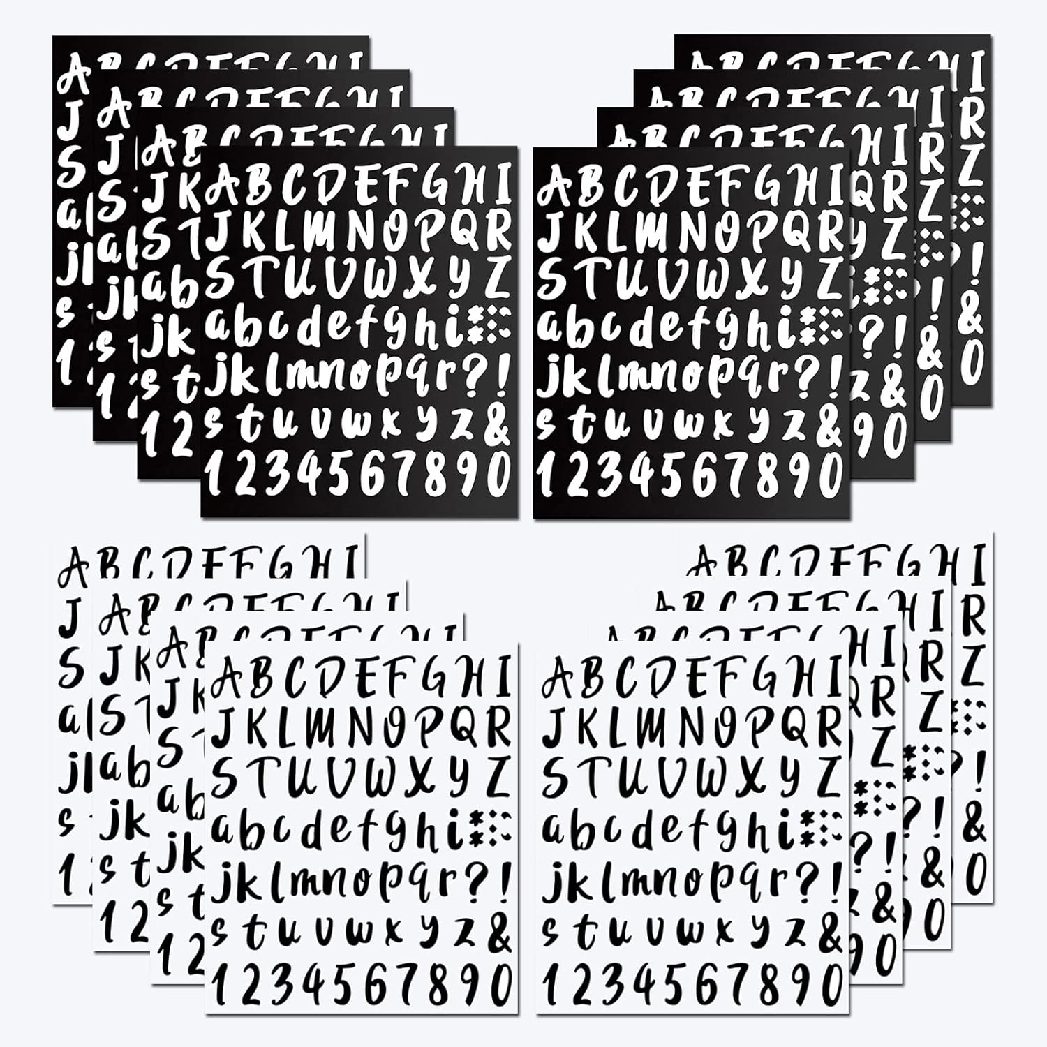 16 Sheets Vinyl Letter Number Stickers，BetterJonny 1in Self Adhesive ...
