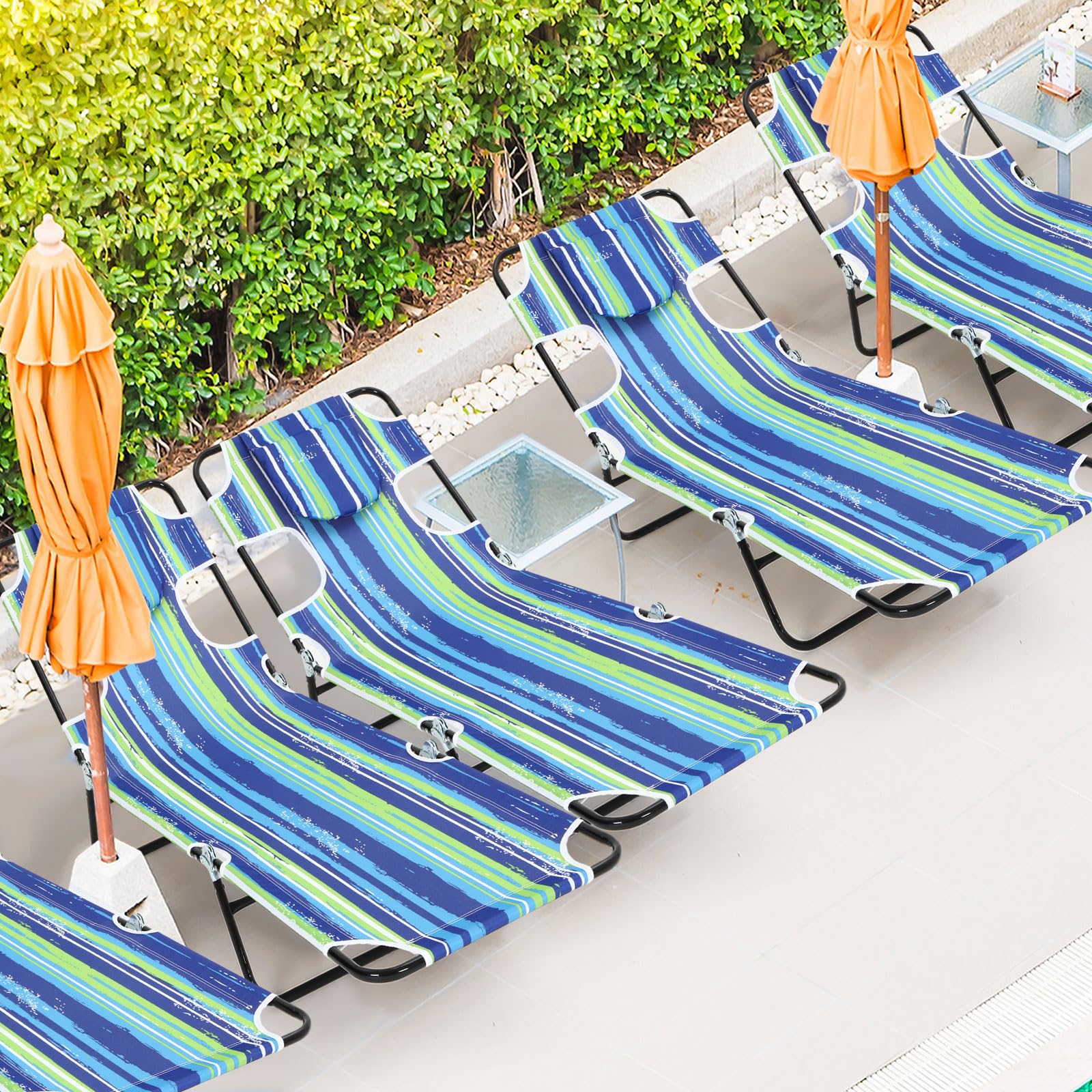 Snapklik.com : Menkxi 4 Pack Beach Lounge Chair For Adult
