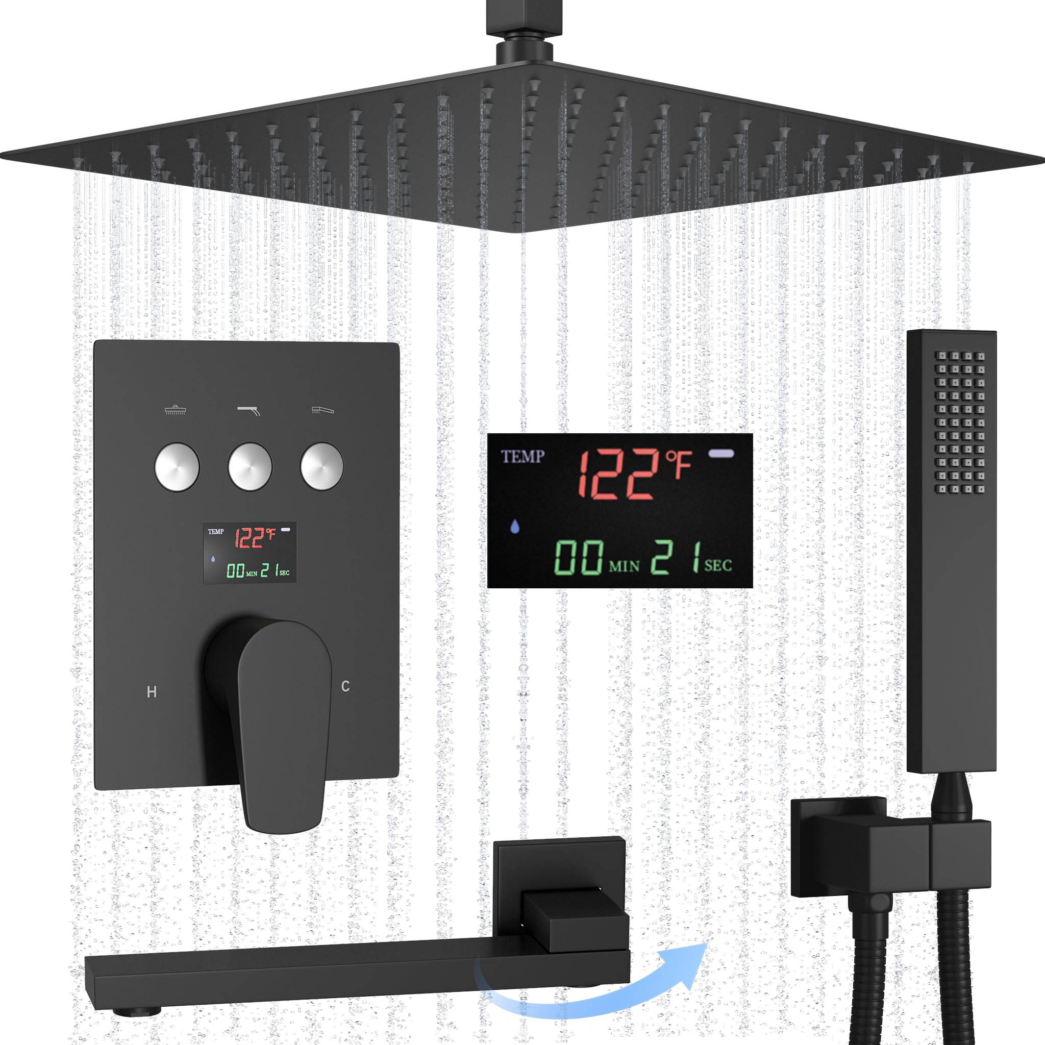 AYIVG Ceiling Rainfall Shower Fixtures Shower System with Tub Spout ...
