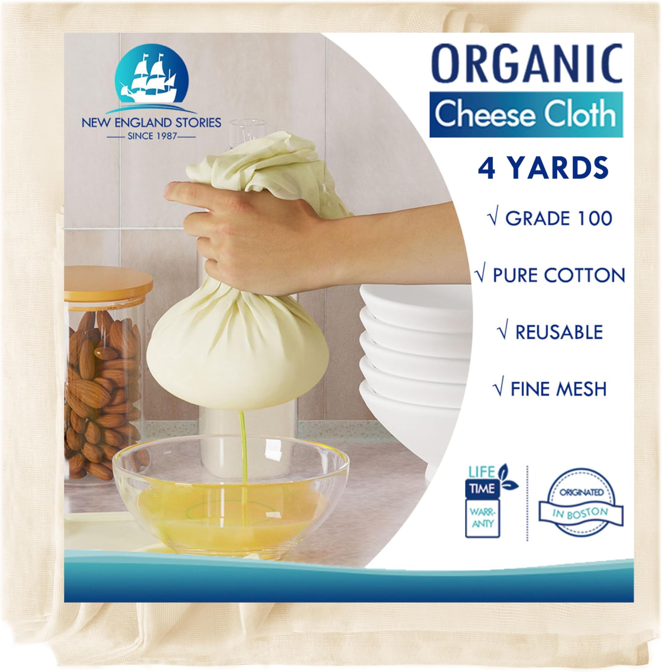 Amazon.com: 10 PCS Reusable Cheese Cloths for Straining, 20x20 Inch ...