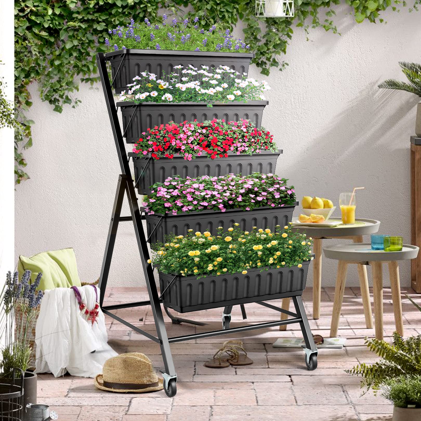 Amazon.com: Suyncll Vertical Raised Garden Bed Planter Box,5 Tiers ...