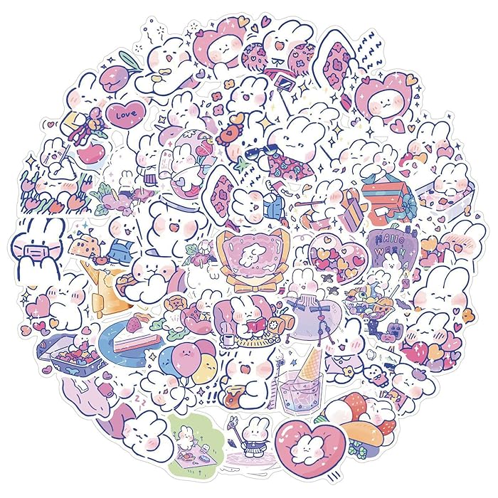 Buy JHGCVX 100 Pcs Kawaii Rabbit Stickers,Cute Stickers for Laptop ...