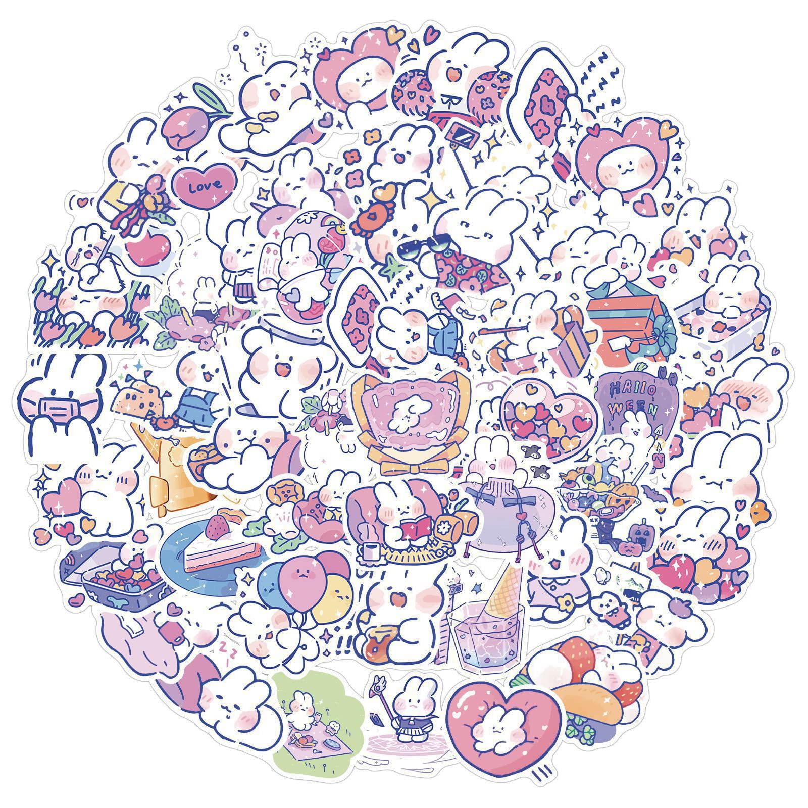 Buy JHGCVX 100 Pcs Kawaii Rabbit Stickers Cute Stickers For Laptop Waterproof Vinyl Stickers For buy-jhgcvx-100-pcs-kawaii-rabbit-stickers-cute-stickers-for-laptop-waterproof-vinyl-stickers-for