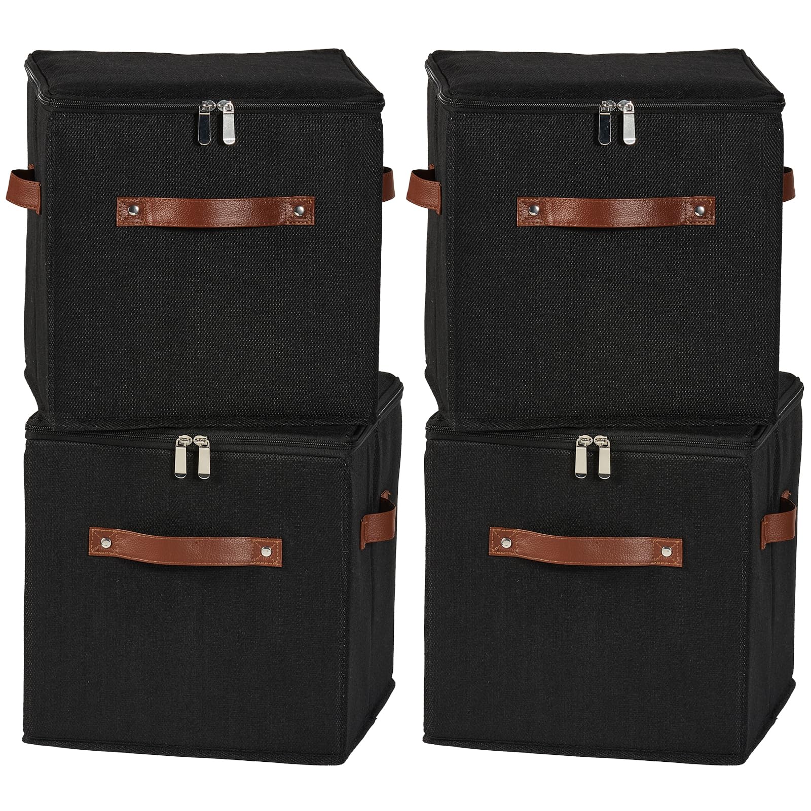Amazon.com - VinneGenzz 4PCS Storage Cubes with Lid Fabric Storage Bins ...