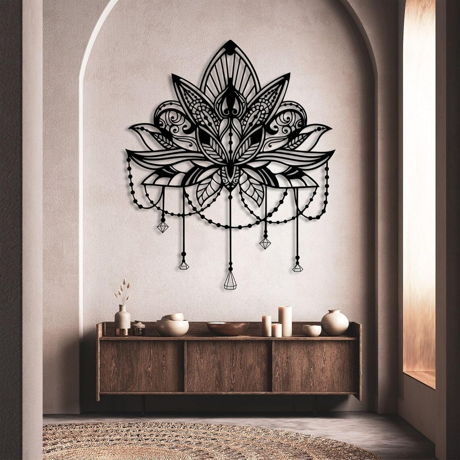 Amazon.com: Metal Mandala Wall Art, Mandala Metal Wall Decor, Lotus ...