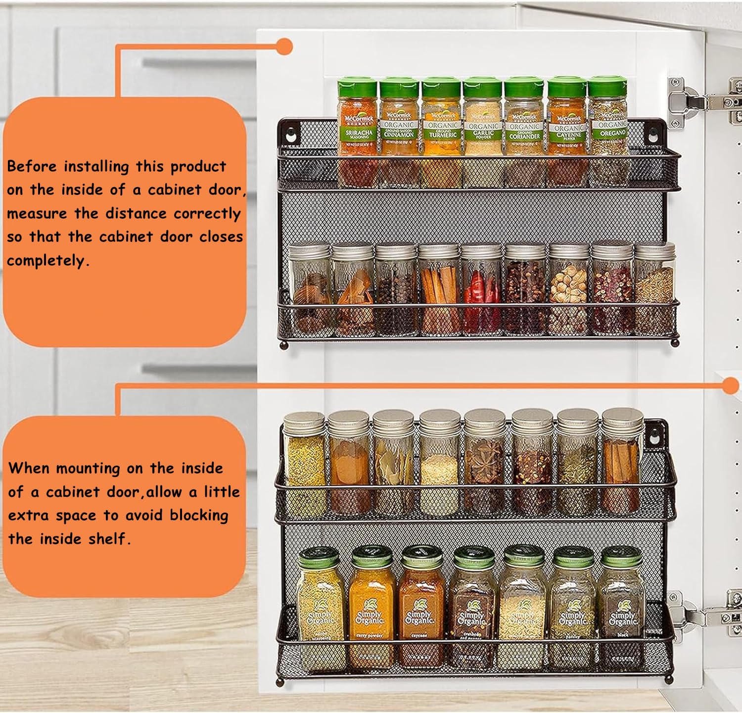 Wall Mounted Wire Spice Racks
