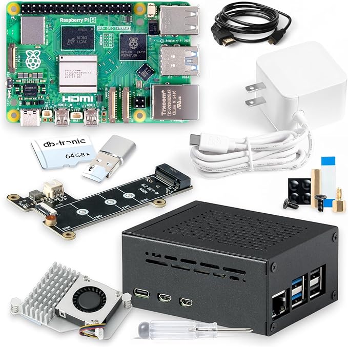 Amazon.com: Raspberry Pi 5 8GB PCIe M.2 NVMe - Set | Metal case ...
