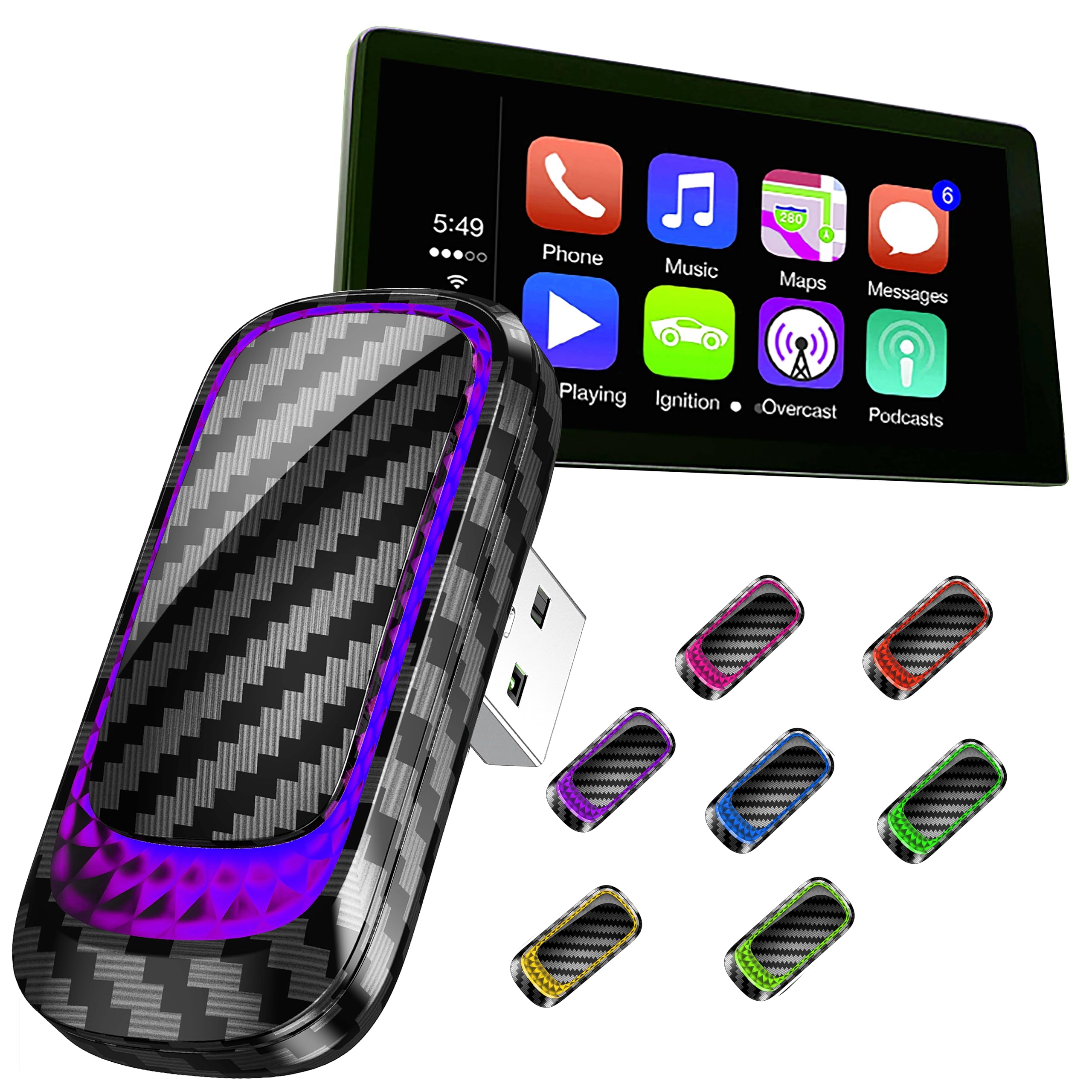 Amazon.com: Wireless Carplay Adapter 2024 for Apple Mini USB Bluetooth ...