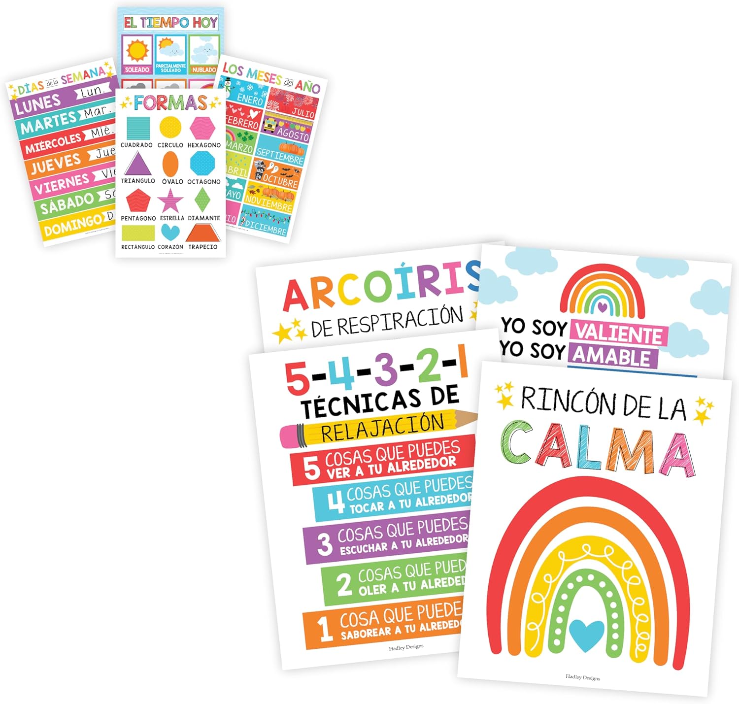 Amazon.com : 6 Colorful Spanish Classroom Decorations for Teachers, 12 ...