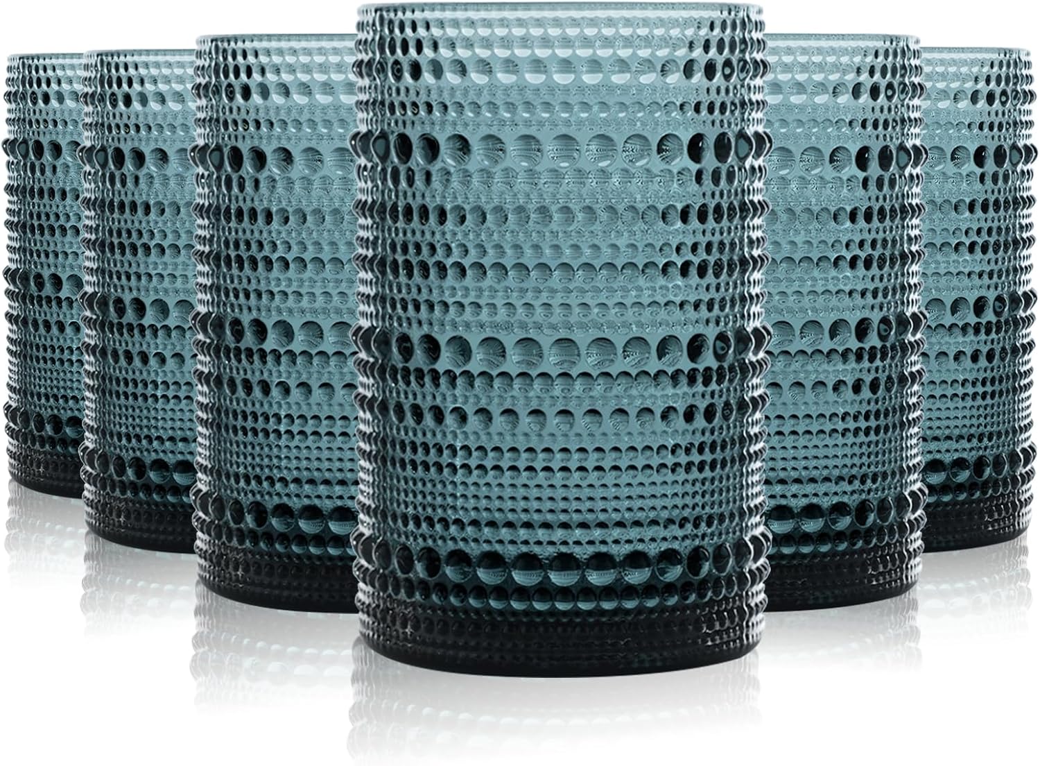 Amazon.com | Wongblee Hobnail Drinking Glasses Set of 6, Vintage ...