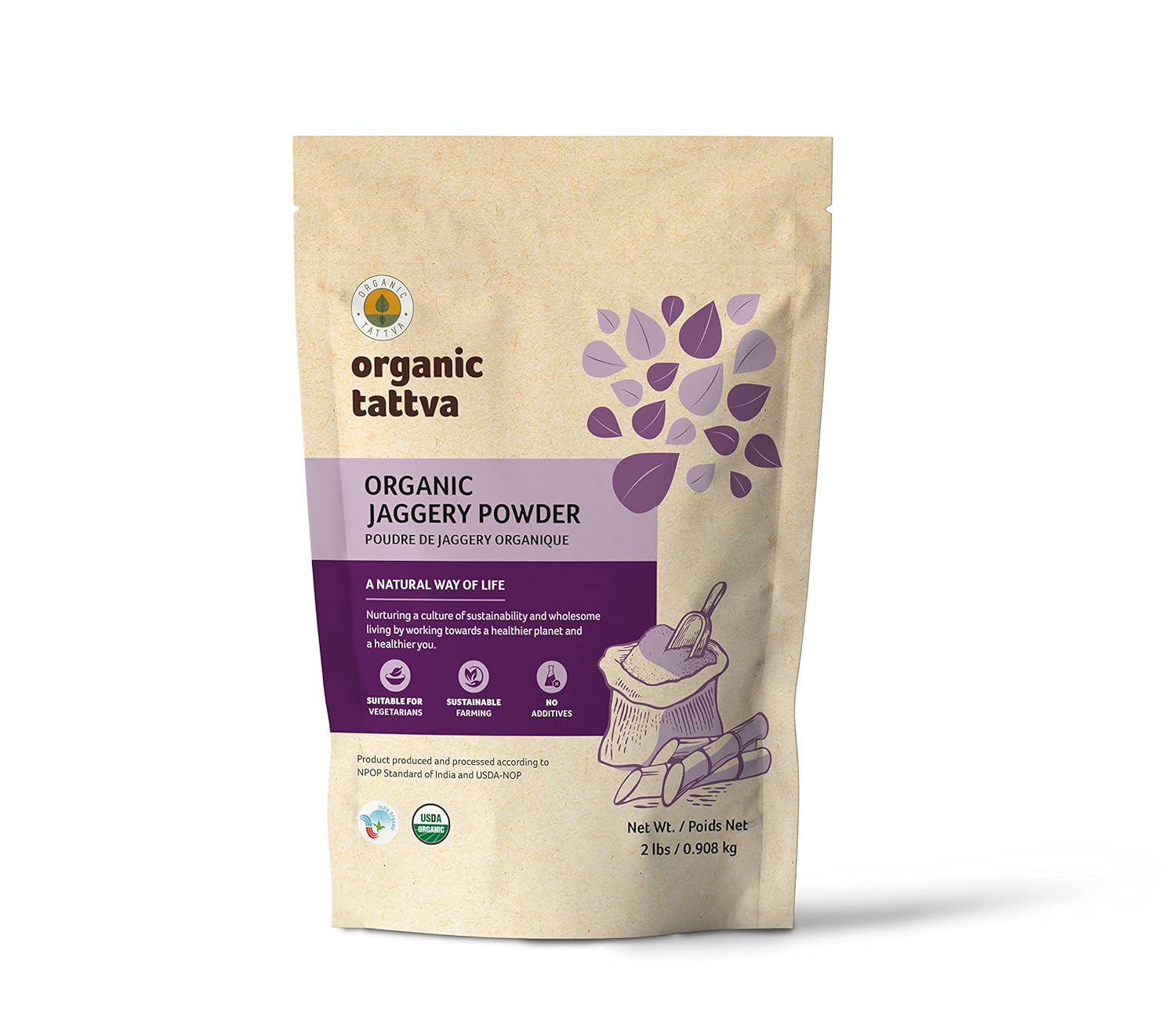 Amazon.com: Organic Jaggery Powder Packed in 2 LBS pouch : Grocery ...